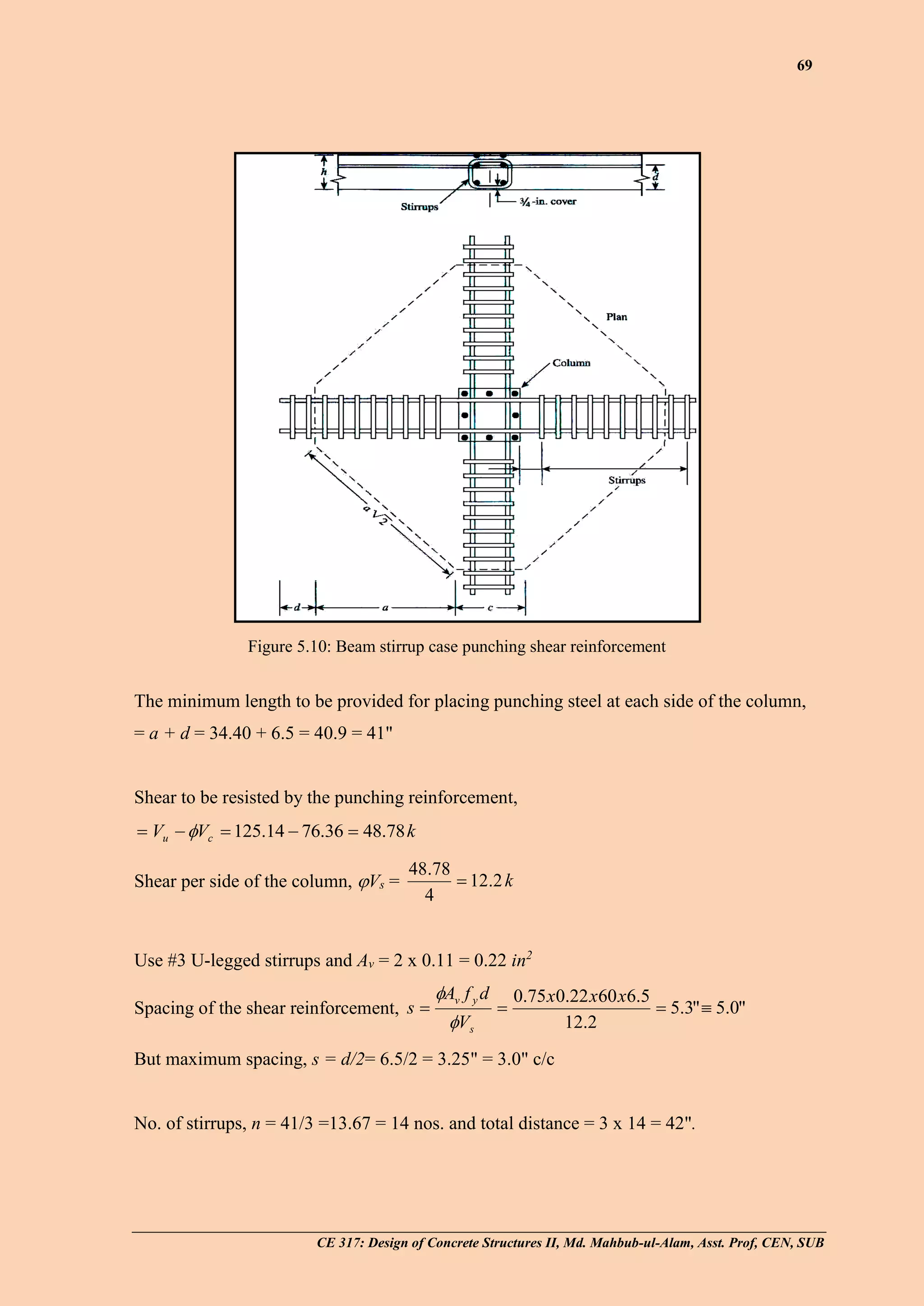 Design of flat plate slab and its Punching Shear Reinf. | PDF