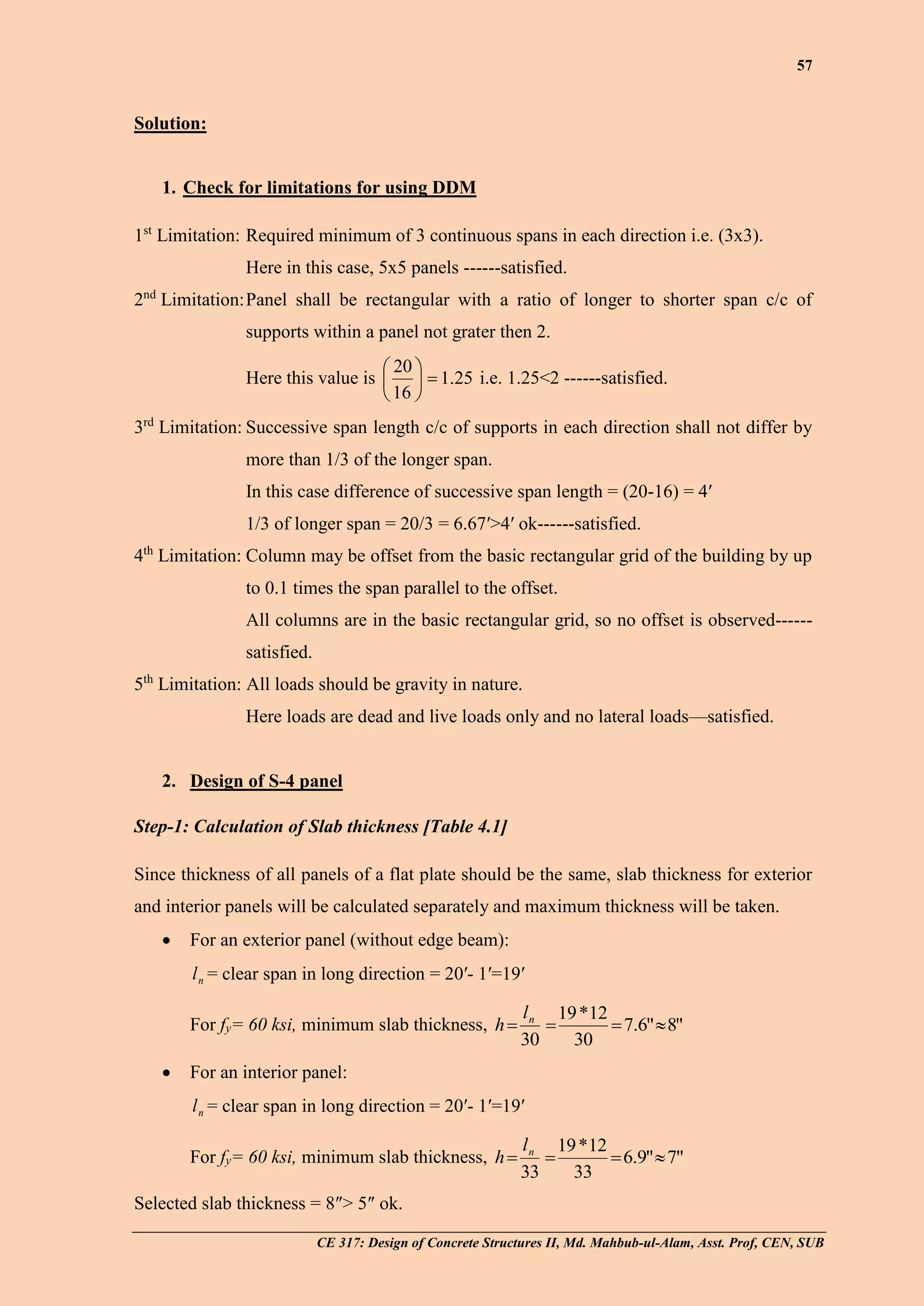 Design of flat plate slab and its Punching Shear Reinf. | PDF