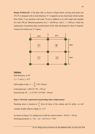 Design of flat plate slab and its Punching Shear Reinf. | PDF | Civil ...