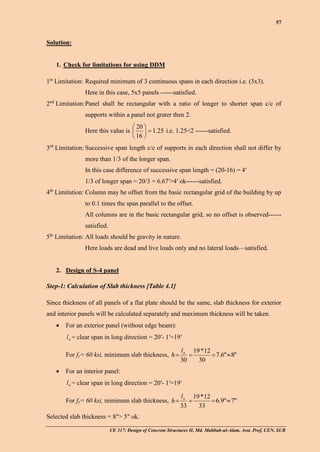 Design of flat plate slab and its Punching Shear Reinf. | PDF | Civil ...