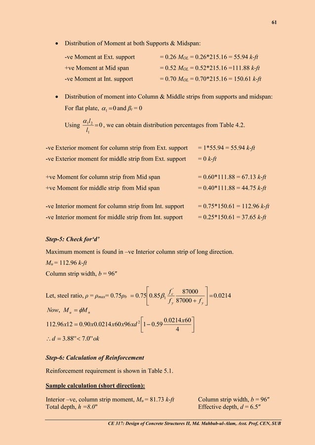 Design of flat plate slab and its Punching Shear Reinf. | PDF | Civil ...