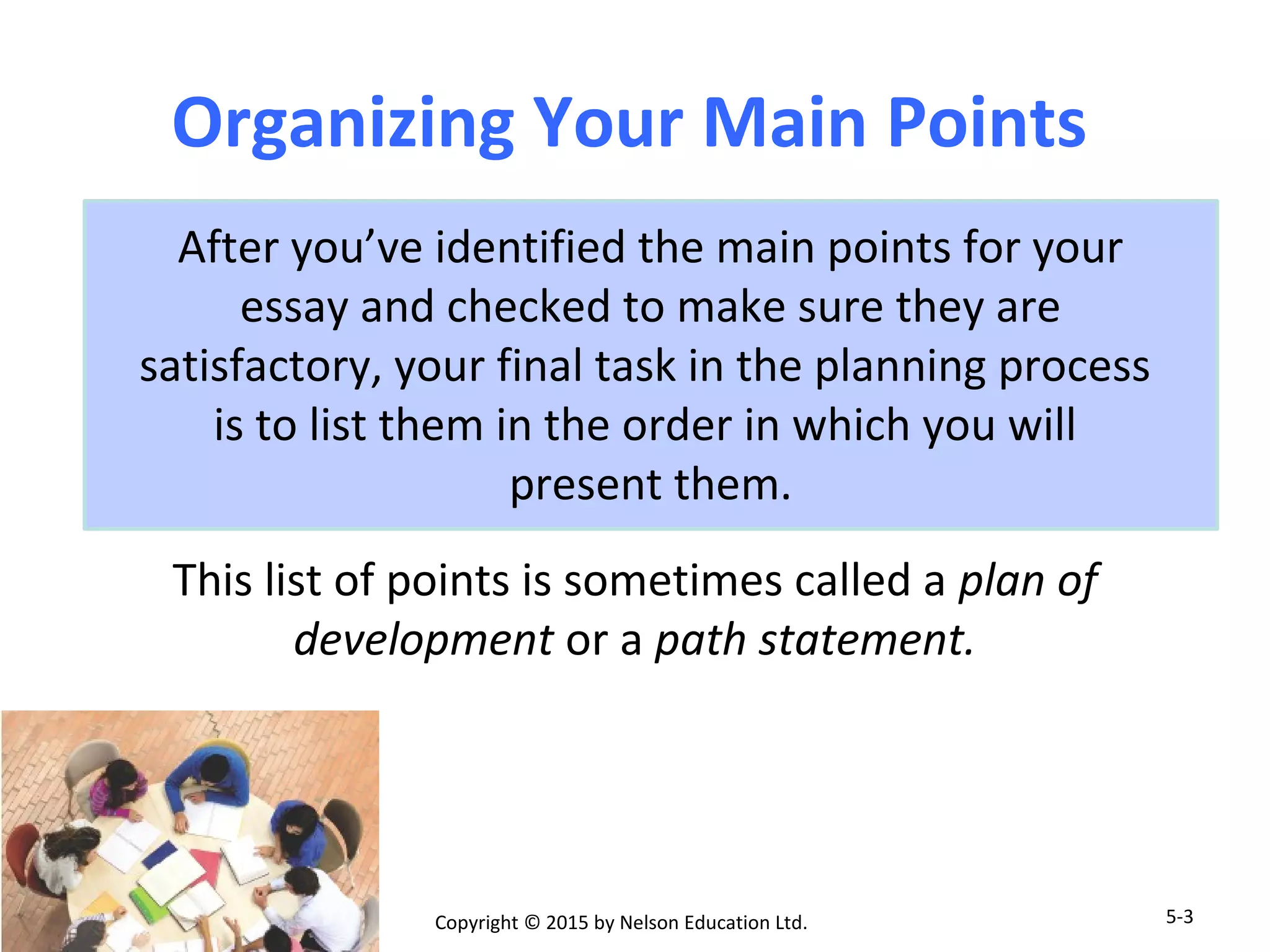 Developing Main Points & Outlining | PPT