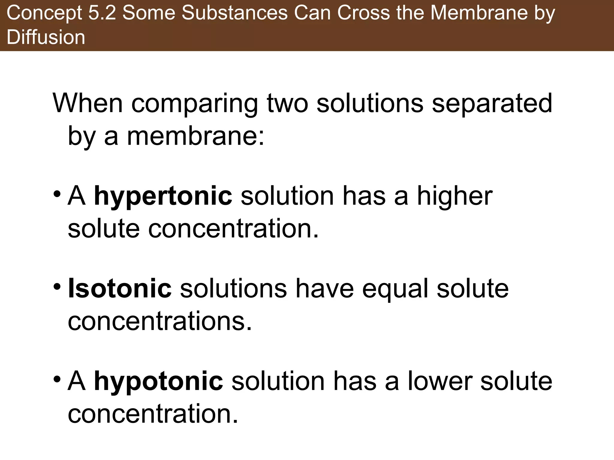 AP Biology Chapter 5 Cell Membranes and Signalling | PPT
