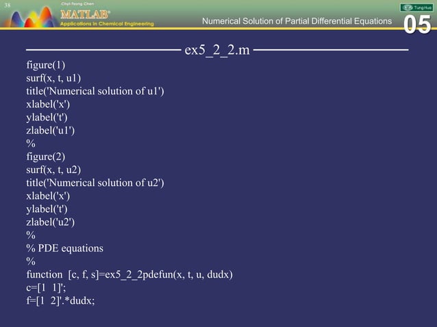 Ch 05 MATLAB Applications in Chemical Engineering_陳奇中教授教學投影片 | PPT
