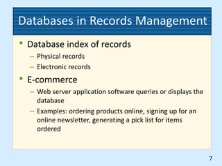 Ch05 records management | PPT | Databases | Computer Software and ...