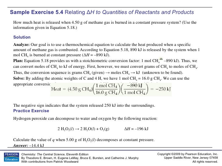 AP Chemistry Chapter 5 Sample Exercise