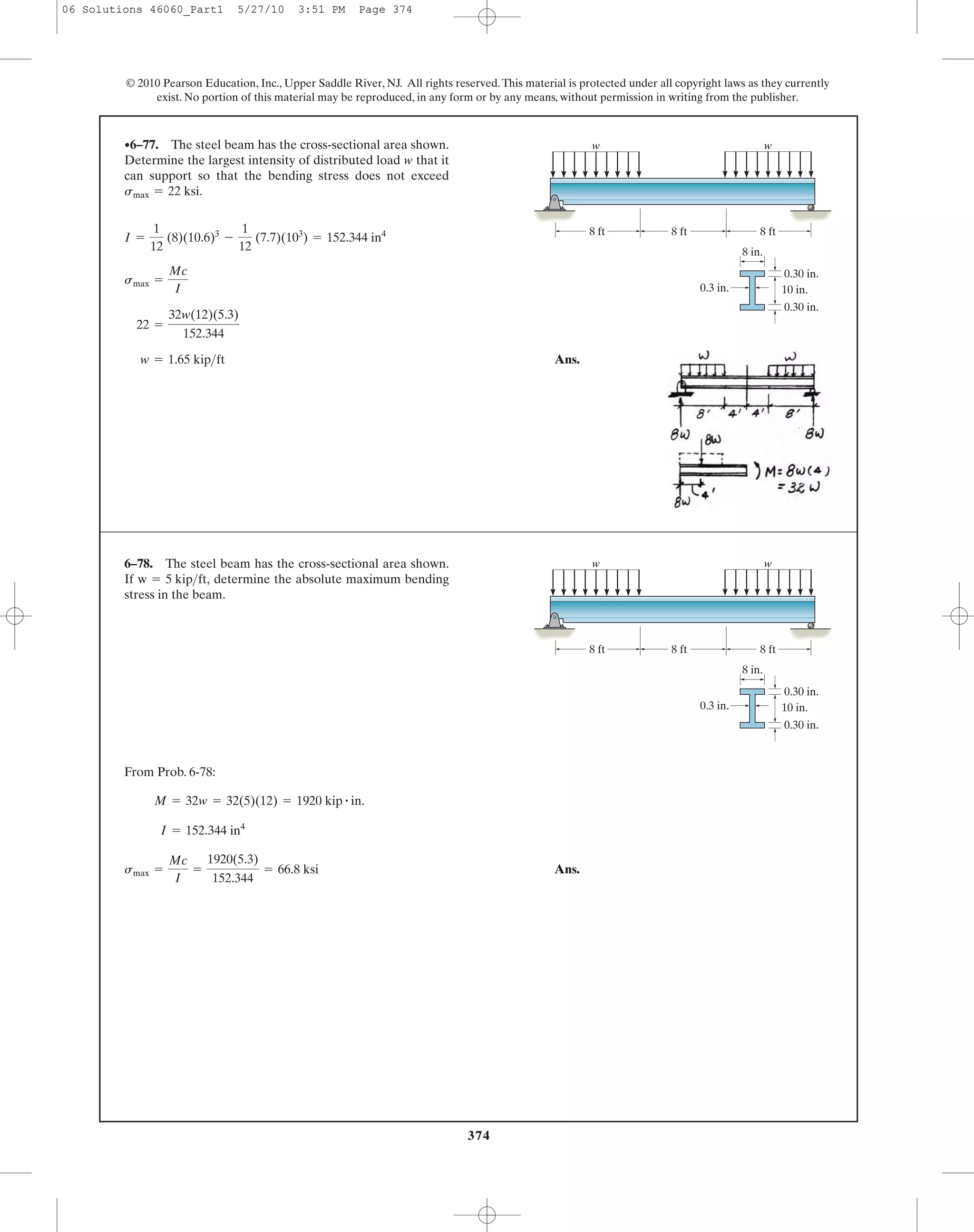 Ch06 07 pure bending & transverse shear | PDF