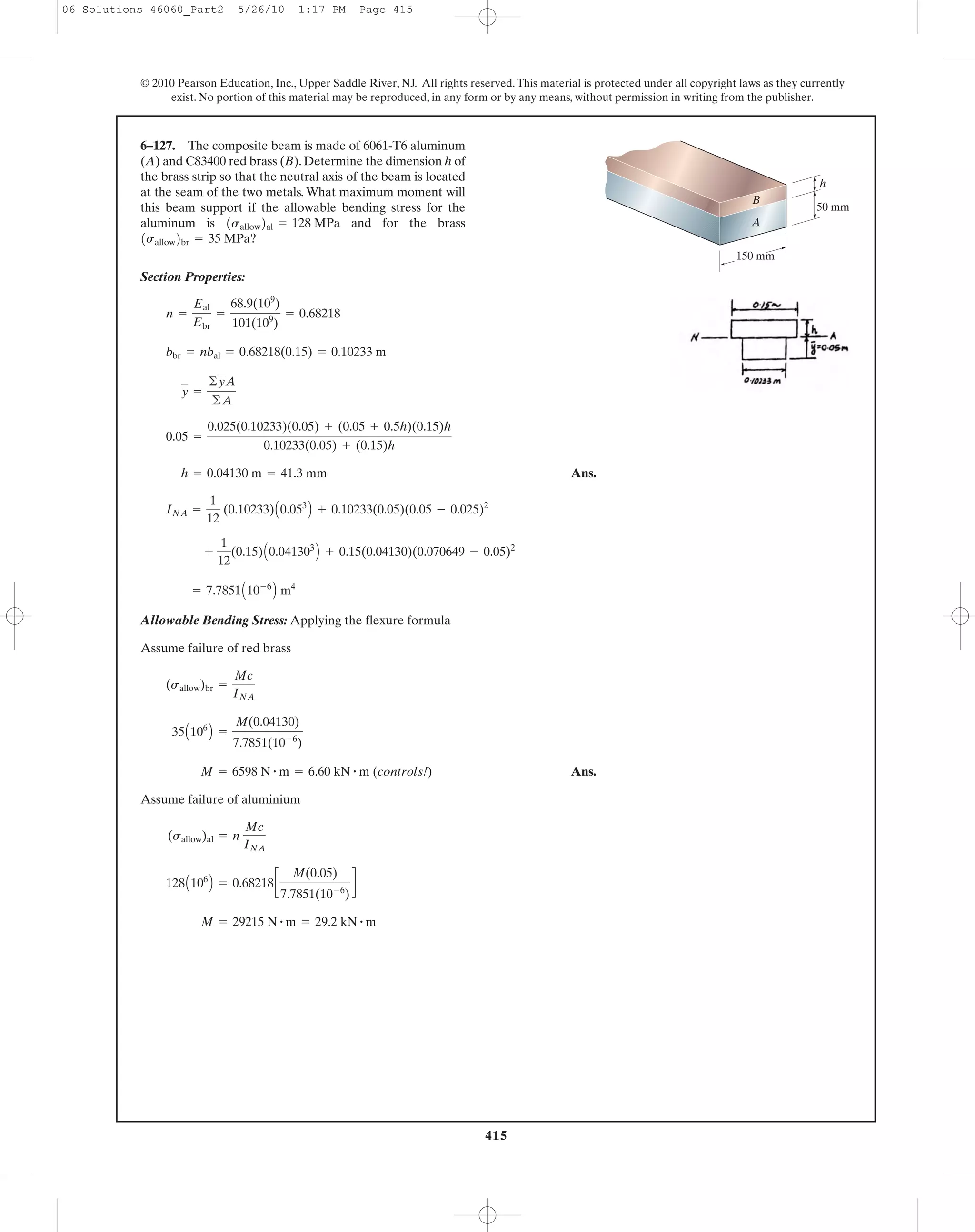 Ch06 07 pure bending & transverse shear | PDF