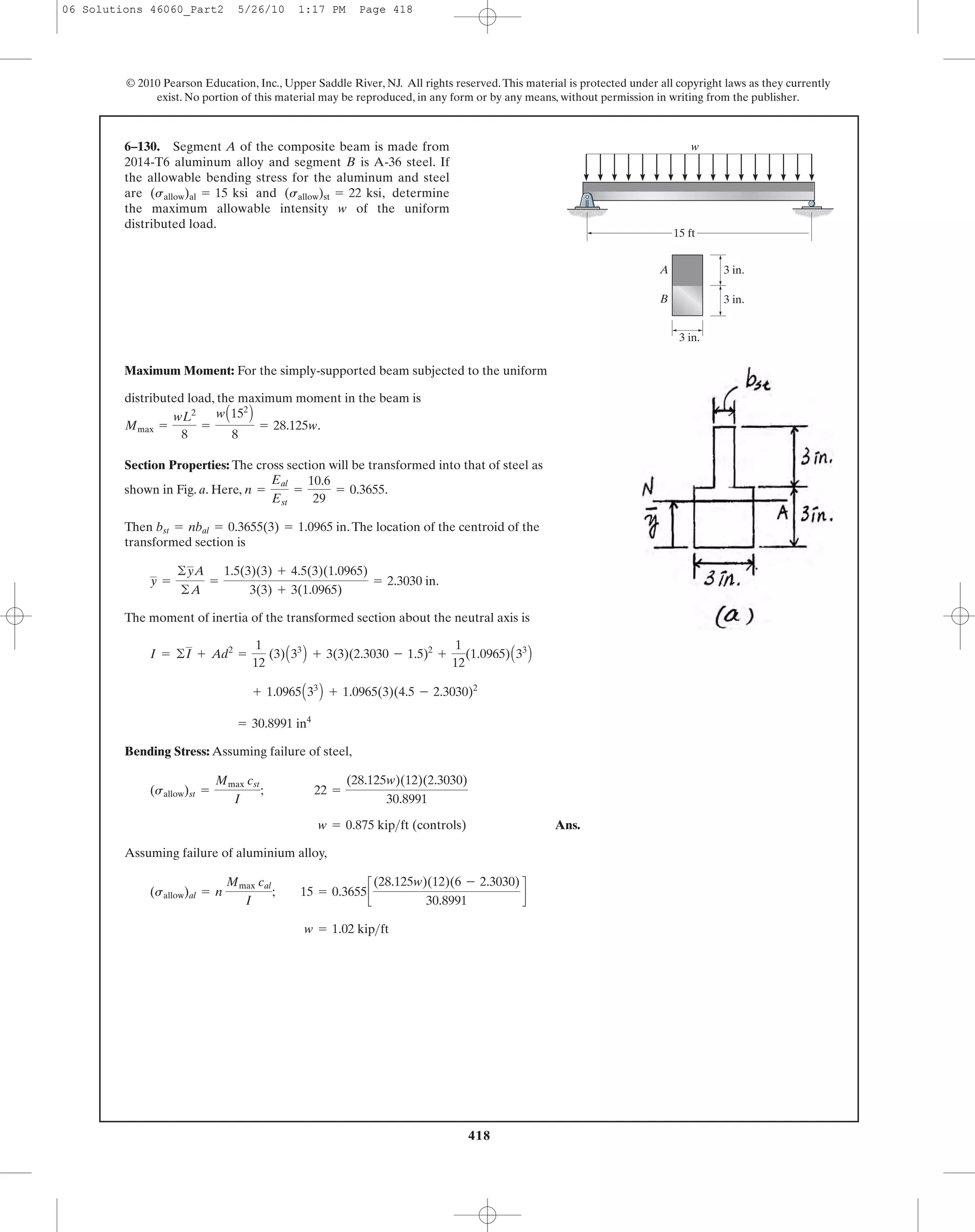 Ch06 07 pure bending & transverse shear | PDF