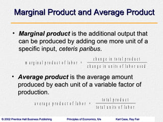 The Production Process: The Behavior of Profit Maximizing Firms | PPT