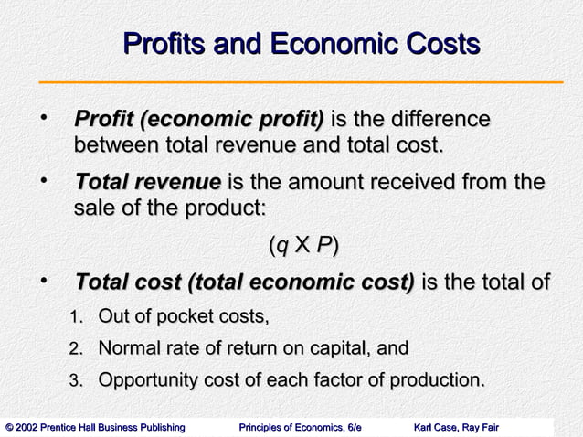 The Production Process: The Behavior of Profit Maximizing Firms | PPT