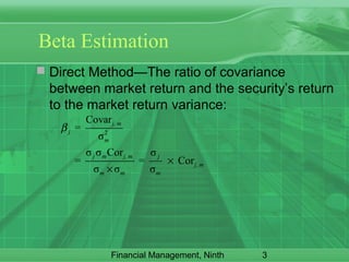 Beta Estimation and The Cost of Equity | PPT