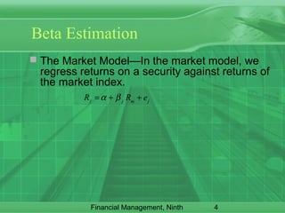 Beta Estimation and The Cost of Equity | PPT