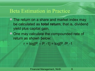 Beta Estimation and The Cost of Equity | PPT