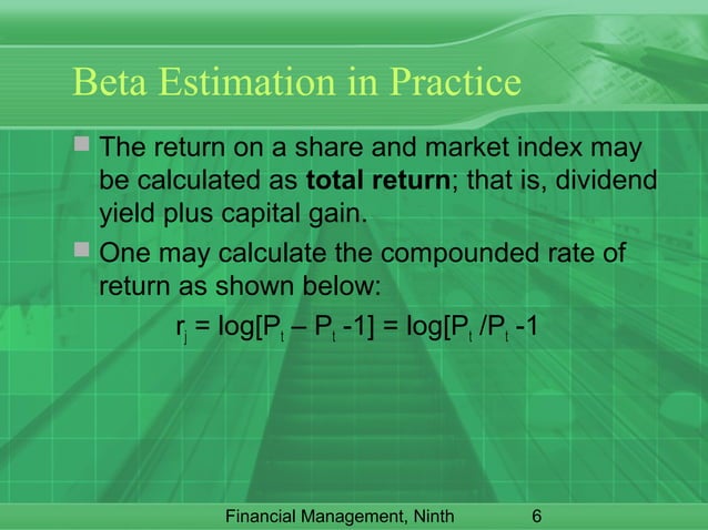 Beta Estimation and The Cost of Equity | PPT