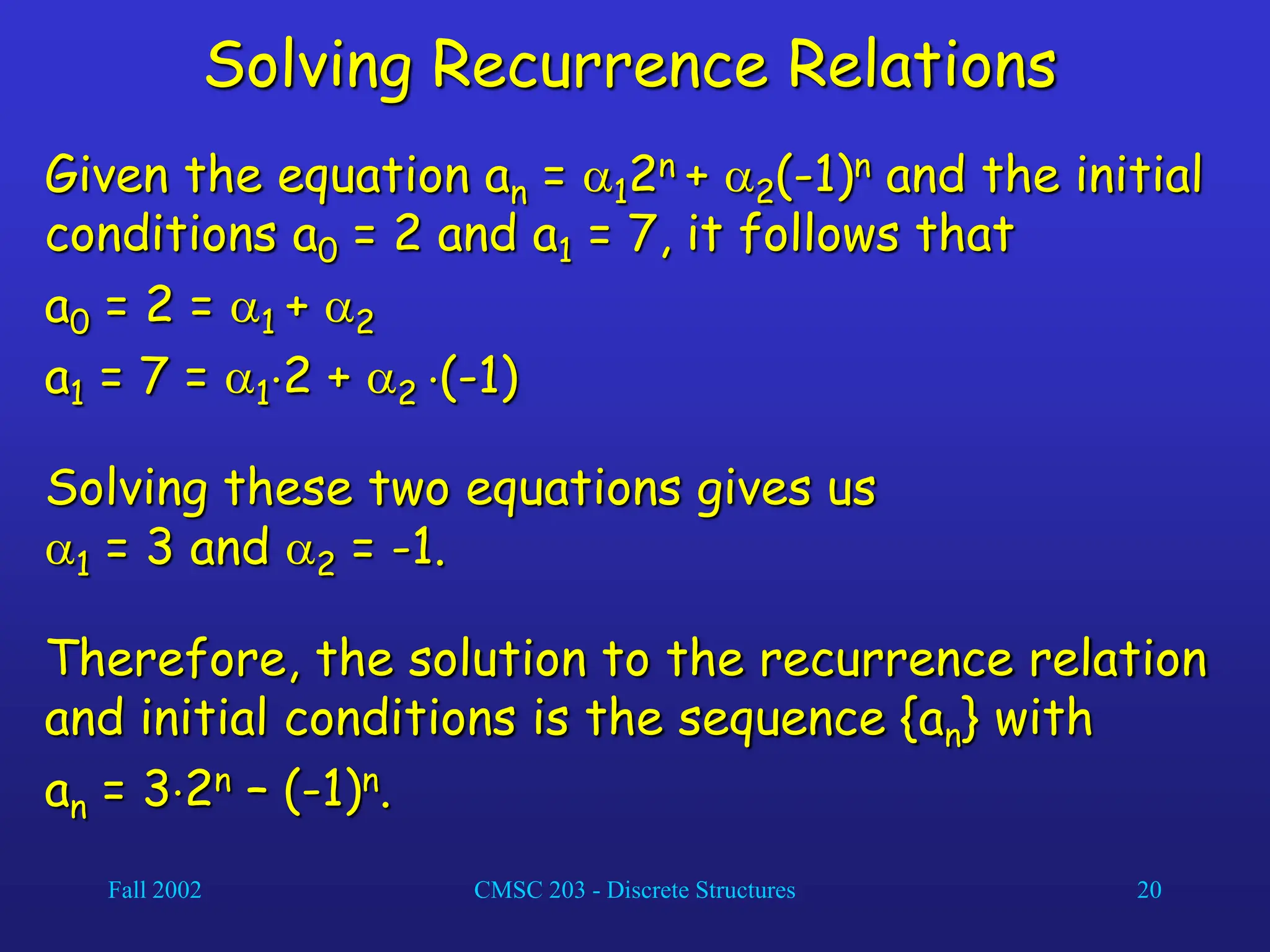 Recurrence Relations for Discrete mathematics | PPT