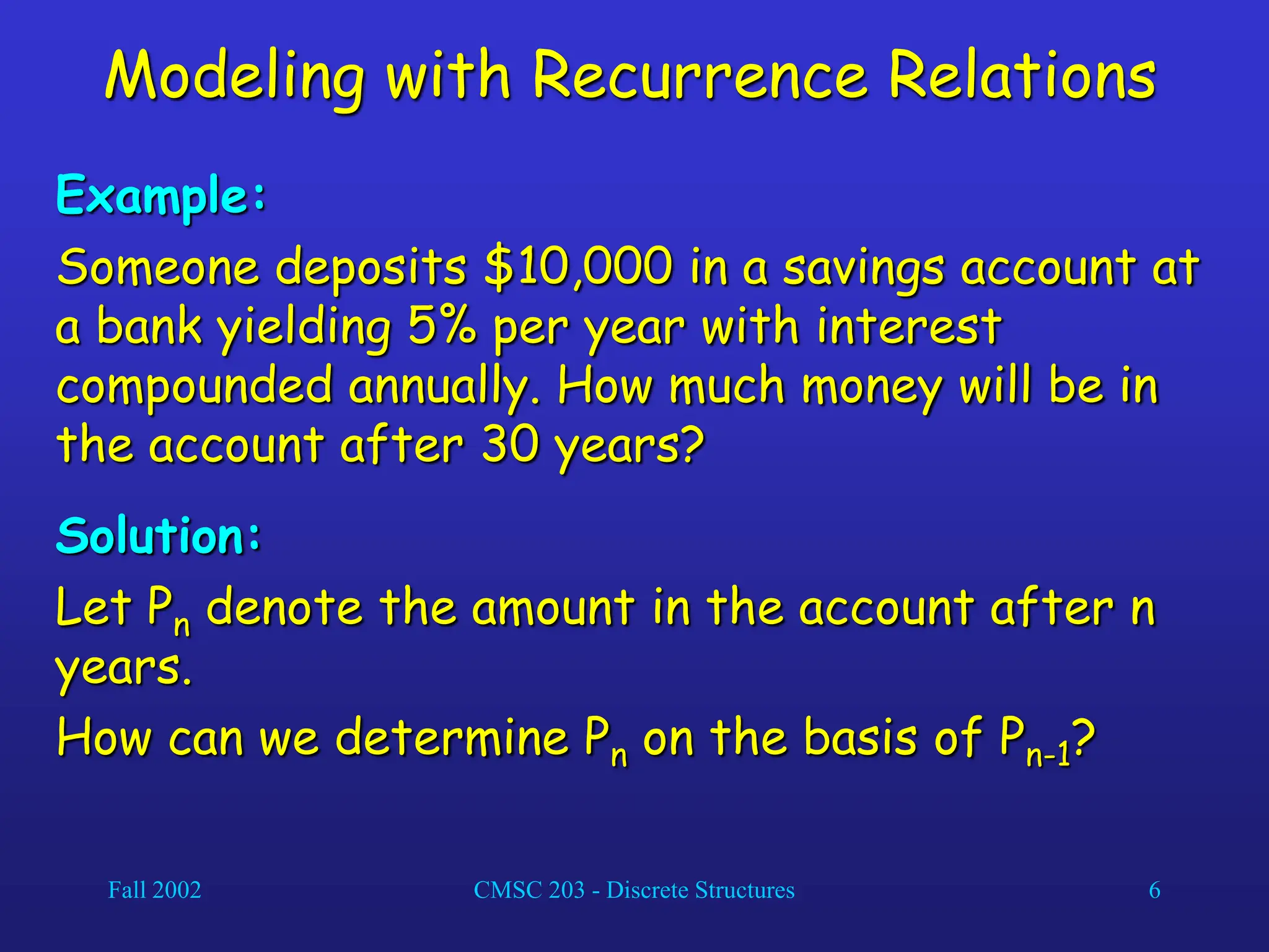 Recurrence Relations for Discrete mathematics | PPT