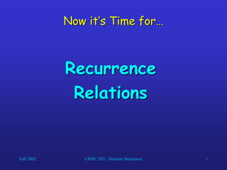 Recurrence Relations for Discrete mathematics | PPT