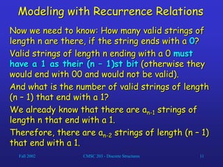 Recurrence Relations for Discrete mathematics | PPT