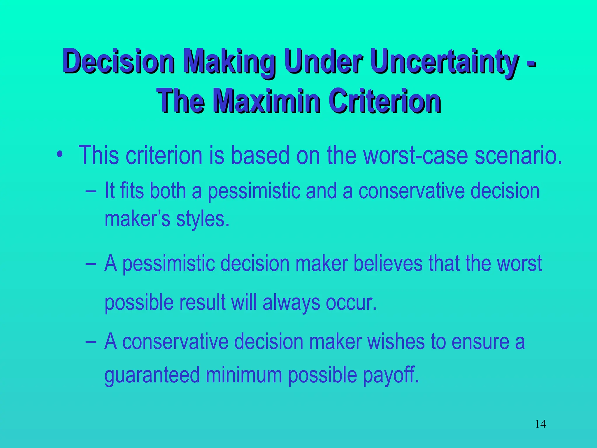 Decision models in production and operations ch06.ppt