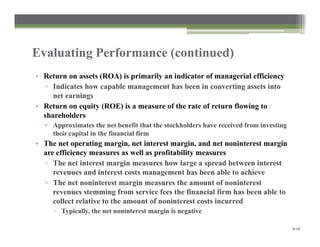 Measuring and Evaluating the Performance of Banks and Their Principal ...