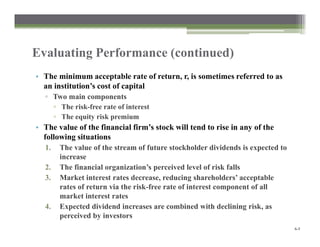 Measuring and Evaluating the Performance of Banks and Their Principal ...