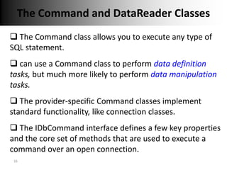 Ch06 ado.net fundamentals | PPTX