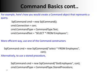 Ch06 ado.net fundamentals | PPTX