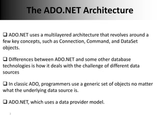 Ch06 ado.net fundamentals | PPTX