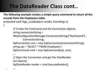 Ch06 ado.net fundamentals | PPTX