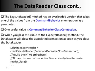 Ch06 ado.net fundamentals | PPTX