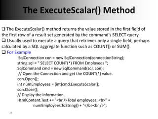 Ch06 ado.net fundamentals | PPTX
