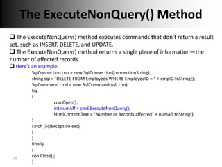 Ch06 ado.net fundamentals | PPTX