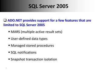 Ch06 ado.net fundamentals | PPTX
