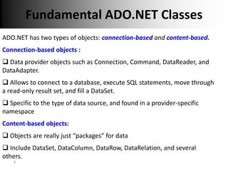 Ch06 ado.net fundamentals | PPTX