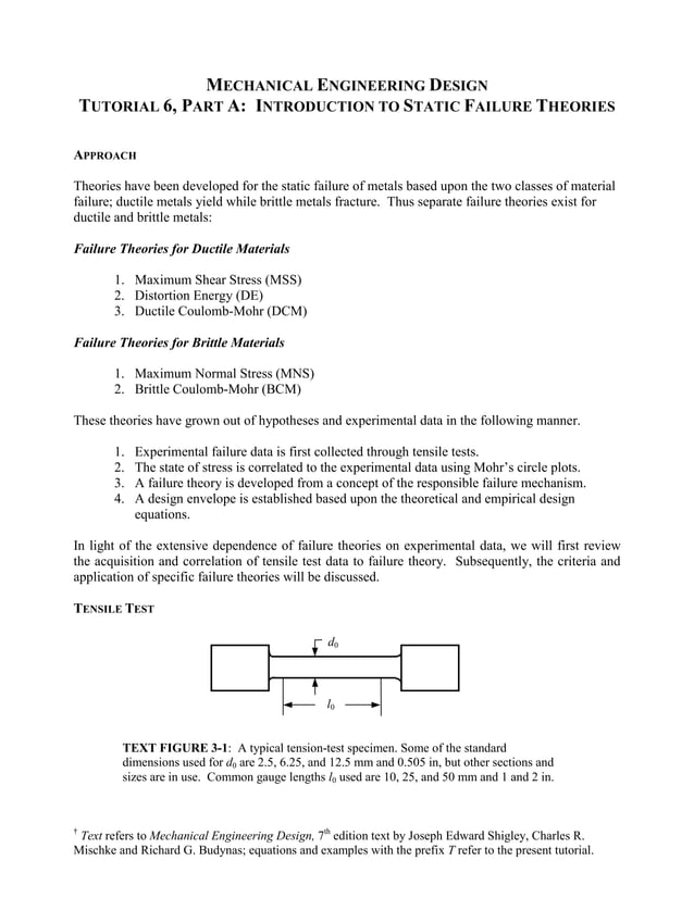 Ch06 introduction to_static_failure_theories | PDF | Physics | Science