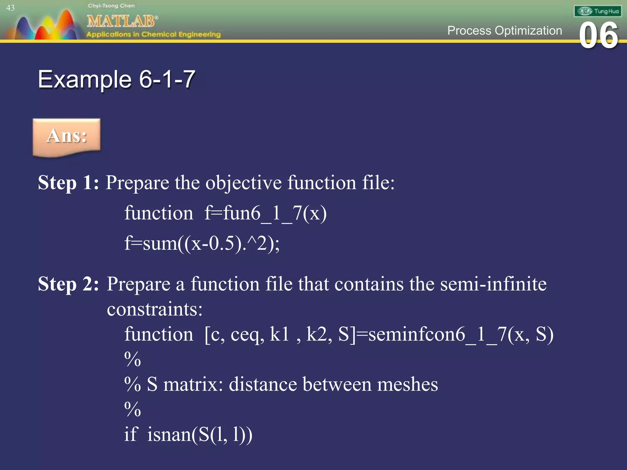 Ch 06 MATLAB Applications in Chemical Engineering_陳奇中教授教學投影片 | PPT