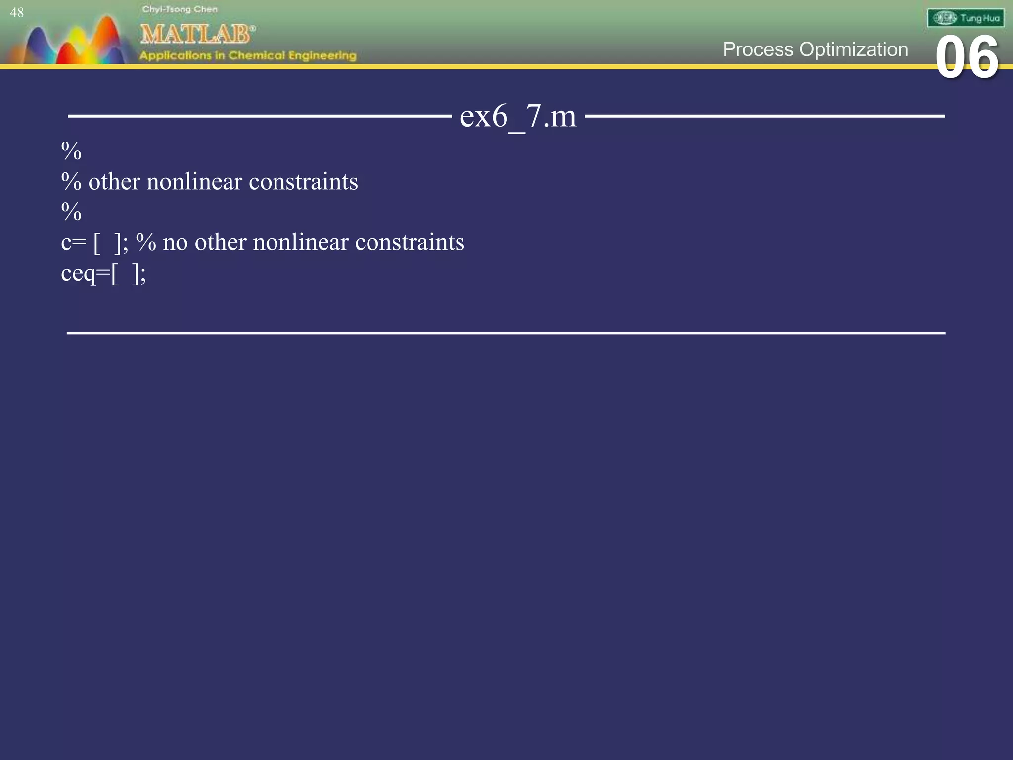 Ch 06 MATLAB Applications in Chemical Engineering_陳奇中教授教學投影片 | PPT