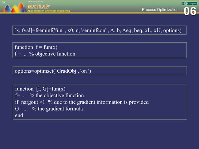 Ch 06 MATLAB Applications in Chemical Engineering_陳奇中教授教學投影片 | PPT