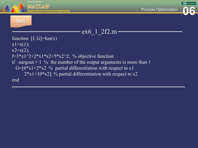 Ch 06 MATLAB Applications in Chemical Engineering_陳奇中教授教學投影片 | PPT