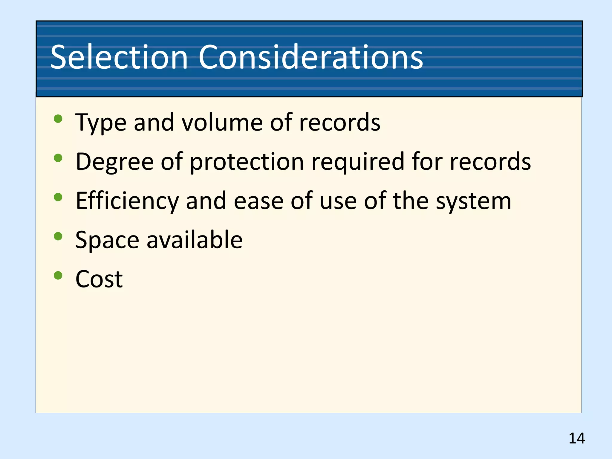 Ch06 records management | PPT