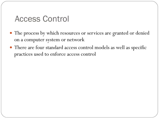 Ch07 Access Control Fundamentals | PPT