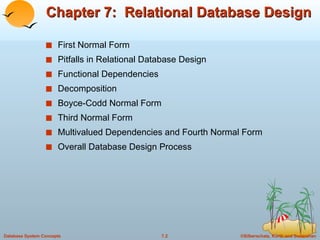 7. Relational Database Design in DBMS | PPT