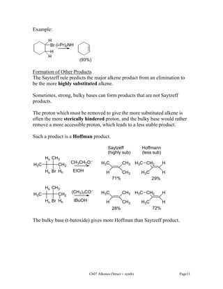 Ch07. structure and syntesys alkenes | PDF | Chemistry | Science