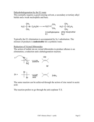 Ch07. structure and syntesys alkenes | PDF | Chemistry | Science