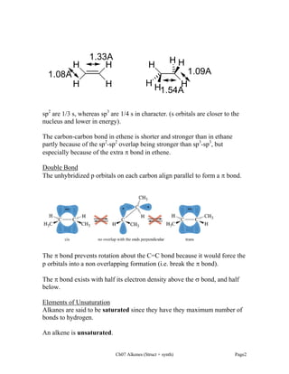 Ch07. structure and syntesys alkenes | PDF | Chemistry | Science