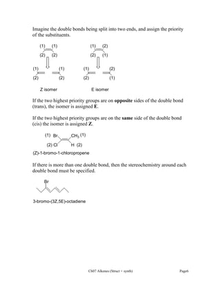 Ch07. structure and syntesys alkenes | PDF | Chemistry | Science