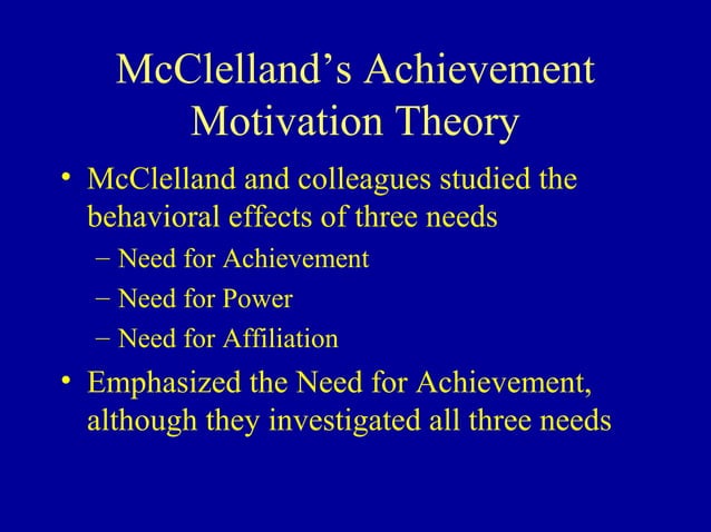 mcclelland theory of motivation | PPT