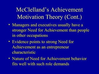 mcclelland theory of motivation | PPT
