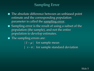 Sampling and Sampling Distributions | PPT